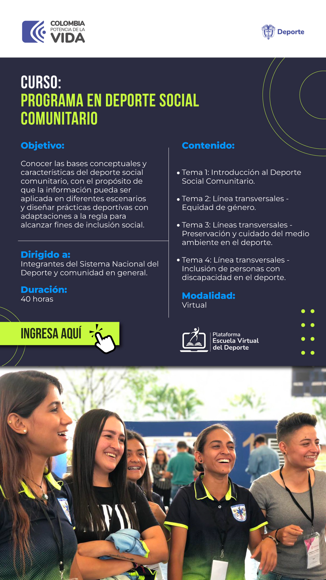 Plataforma Escuela Virtual del Deporte, Mindeporte : Resultados de la ...